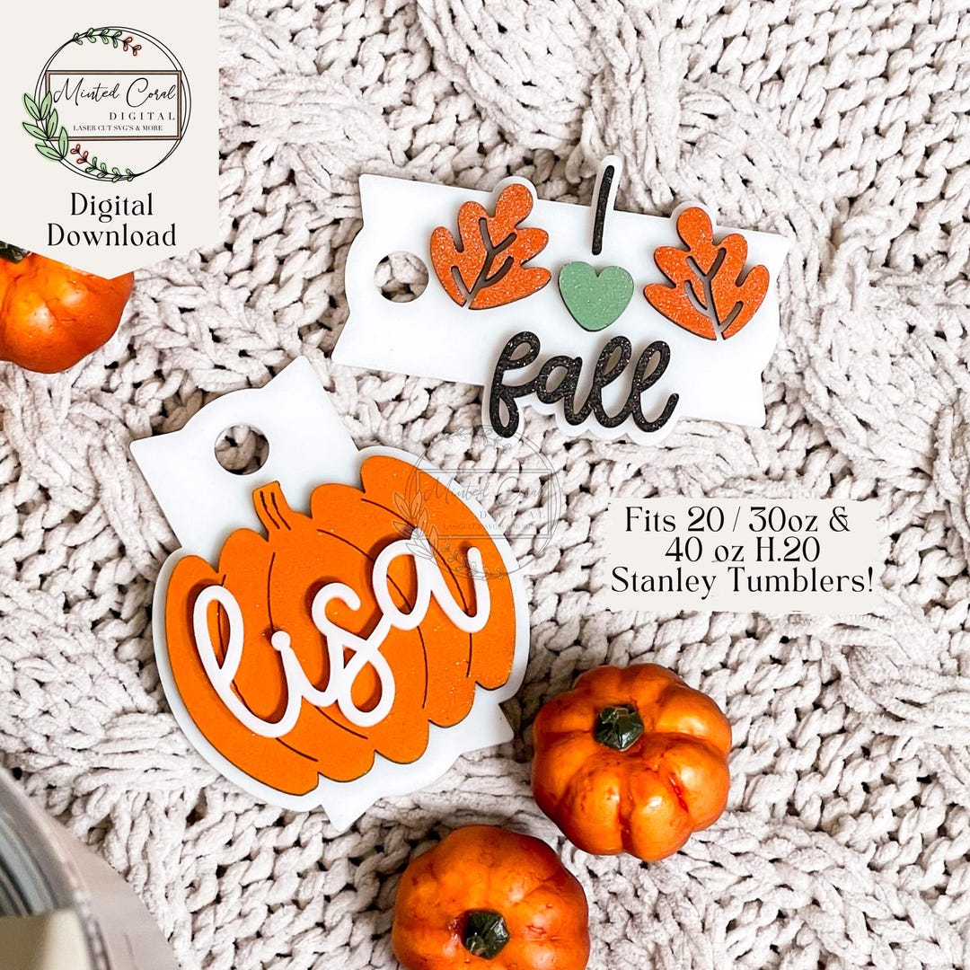 Fall Stanley Name Plate SVG, Digital File, Pumpkin Stanley, I Love Fall ...