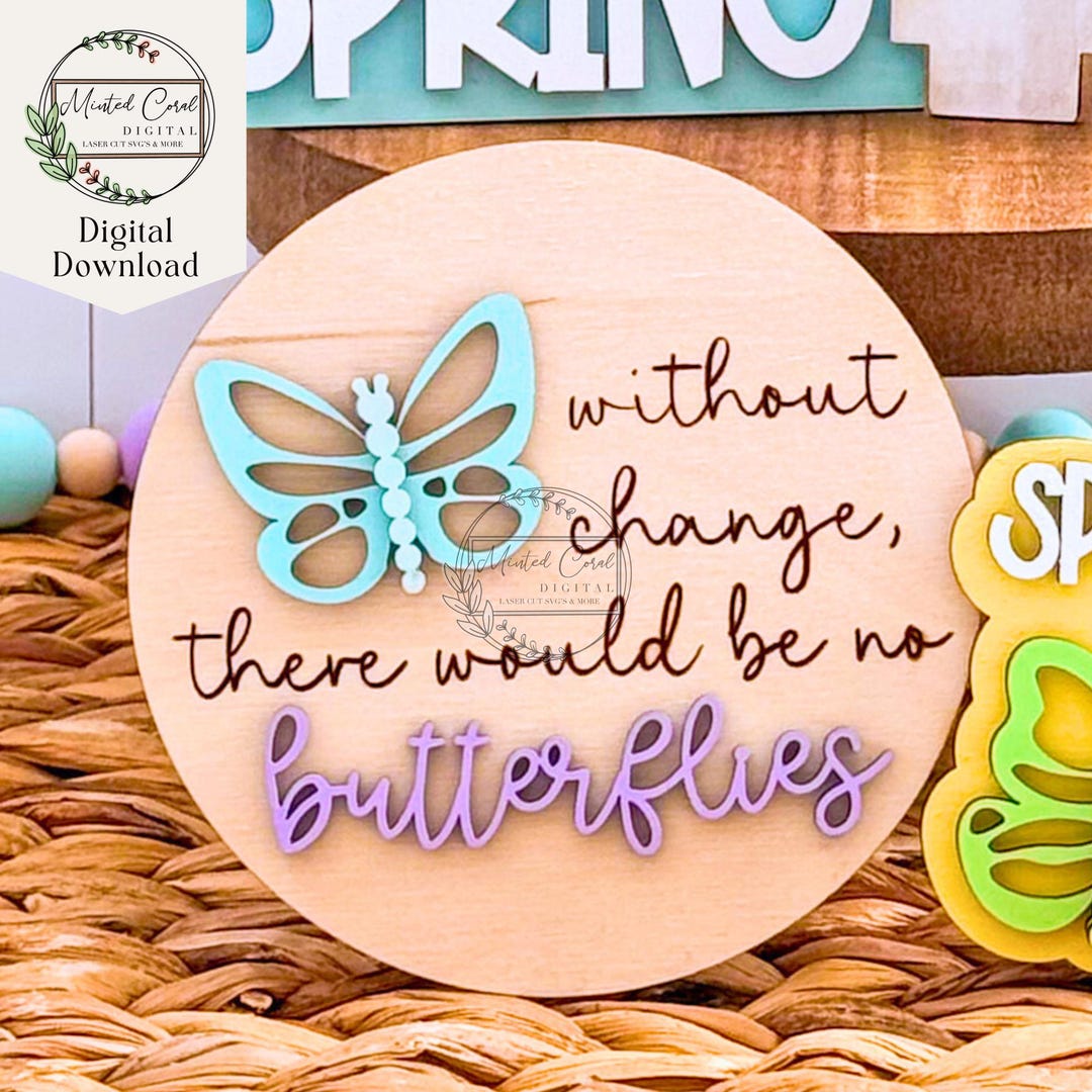 Spring Butterfly SVG, Spring Tiered Tray, Digital File, Without Change ...