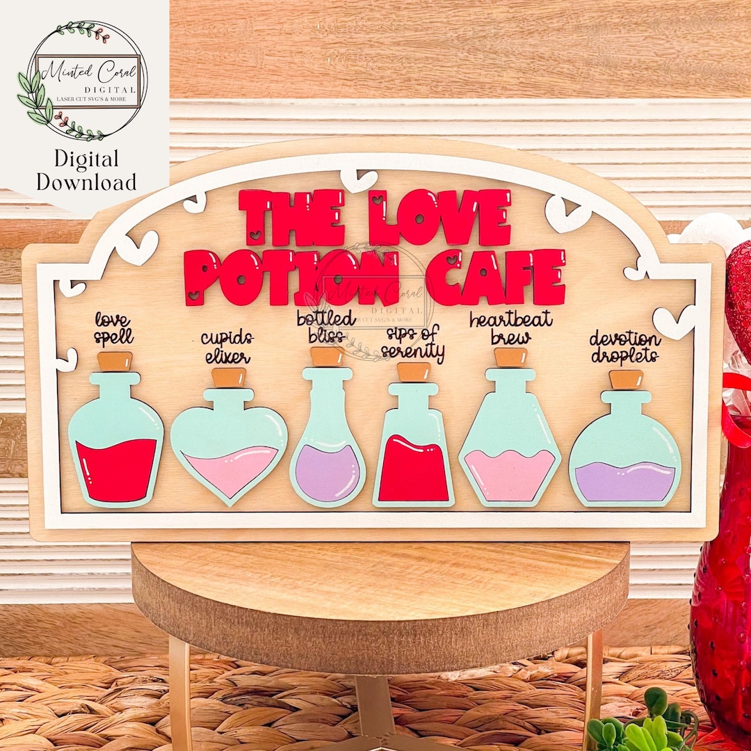 Valentines Day Love Potion Sign, Love Potion Cafe, Digital File, Pick ...