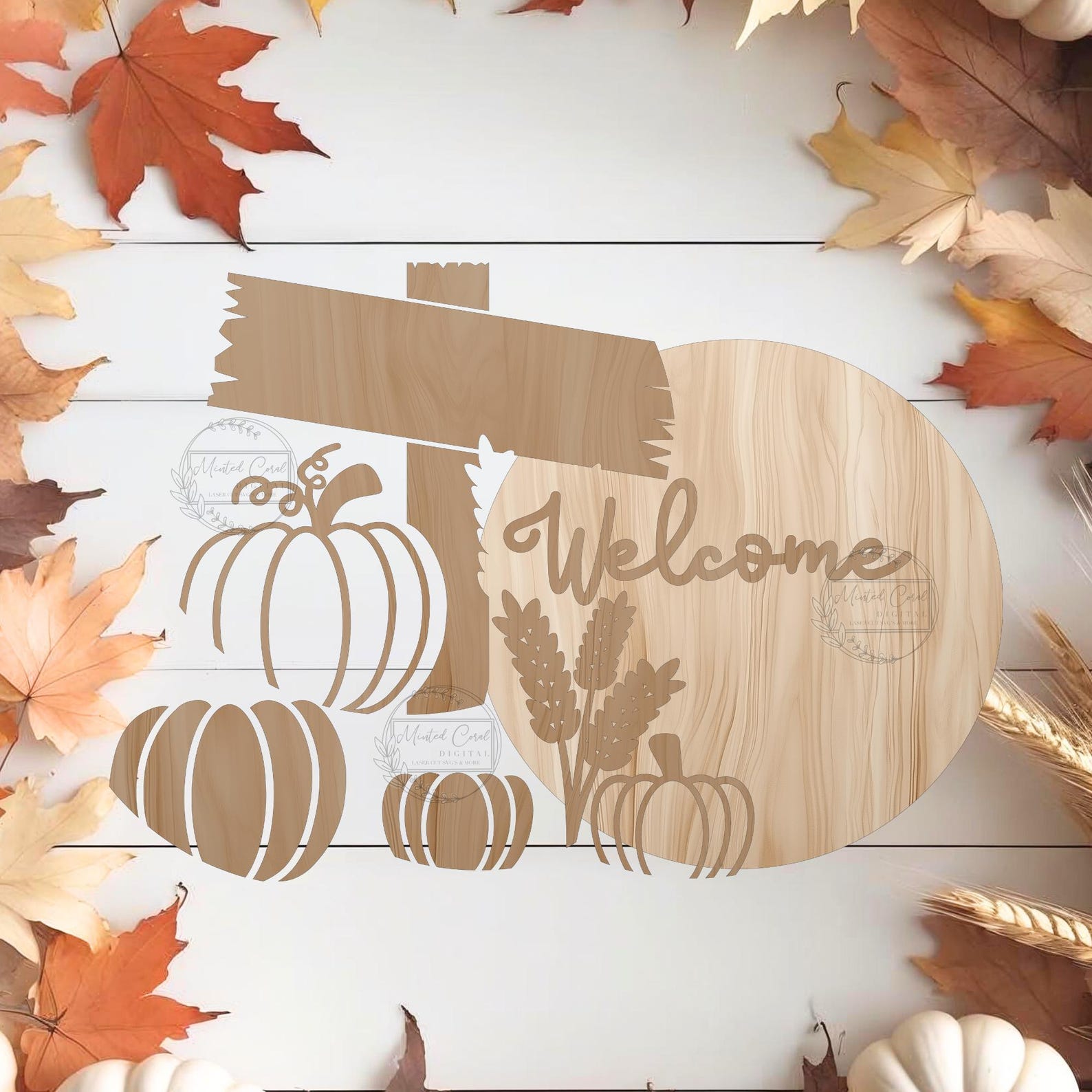 Fall Welcome Sign SVG, Digital Download, Round Pumpkin Door Hanger ...