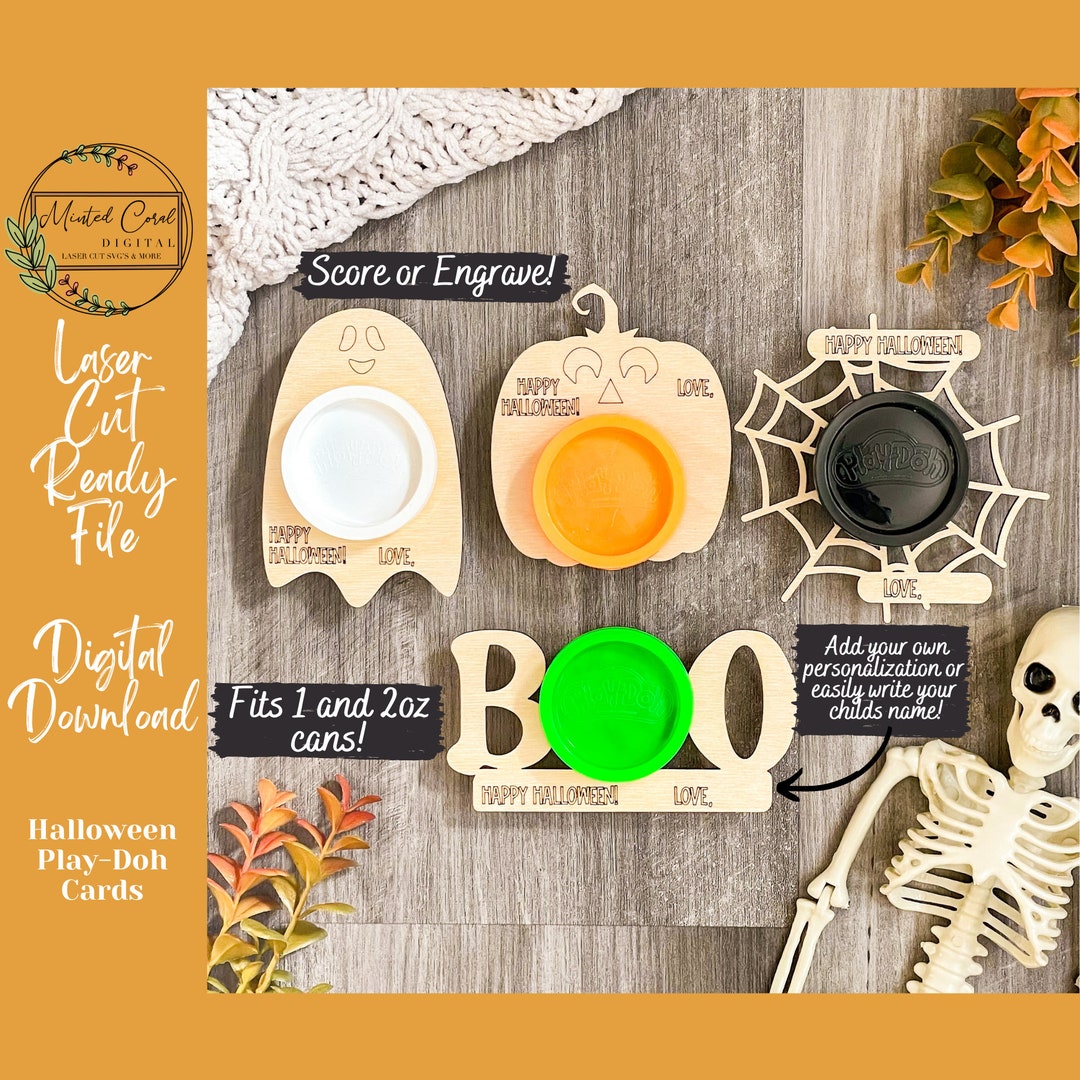 Halloween Play Doh SVG, Digital File, Bats, Skull, Cat, Bundle, Kids ...