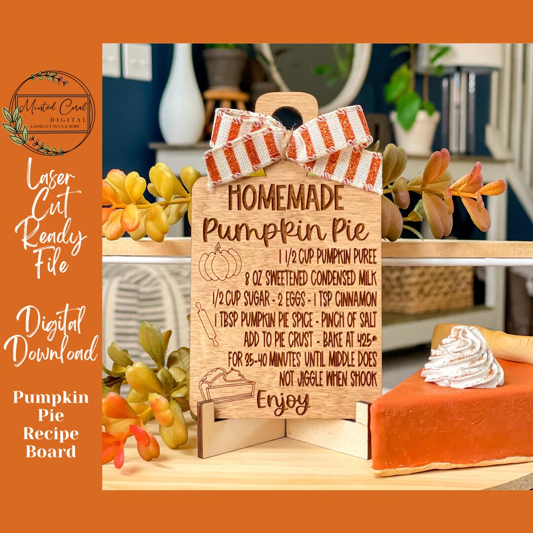 Pumpkin Pie Recipe Cutting Board SVG, Digital File, Fall SVG, Tiered ...