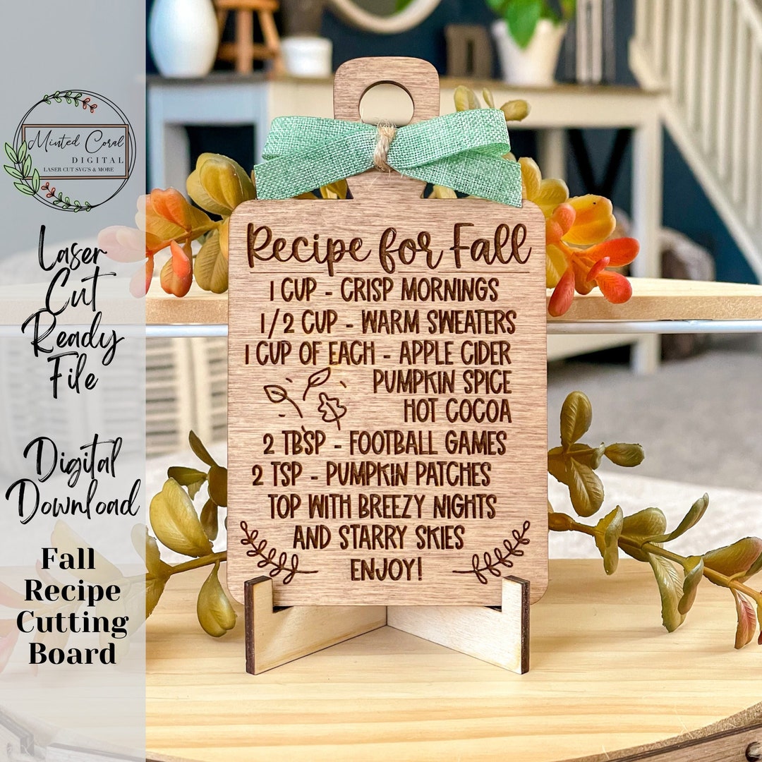 Fall Recipe Cutting Board SVG Digital File Fall SVG Tiered - Etsy