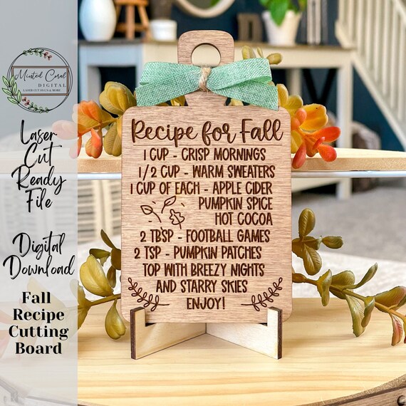 Fall Recipe Cutting Board SVG Digital File Fall SVG Tiered - Etsy Canada