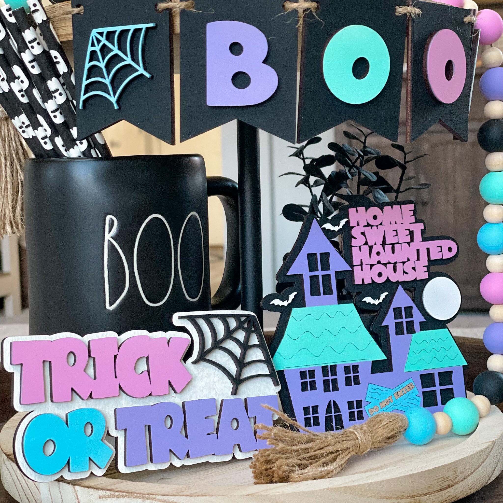 Halloween Tiered Tray SVG, Digital File, Spooky Season, Haunted House ...