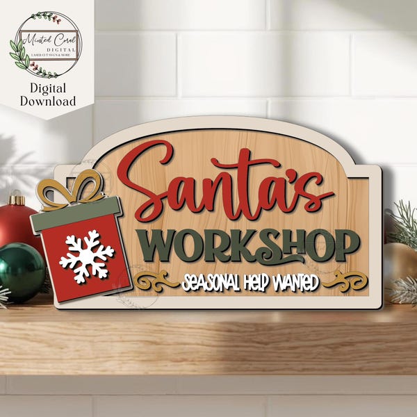 Santas Workshop Sign - Etsy