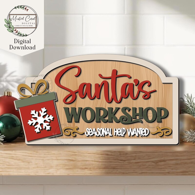 Santas Workshop Sign Printable - Etsy