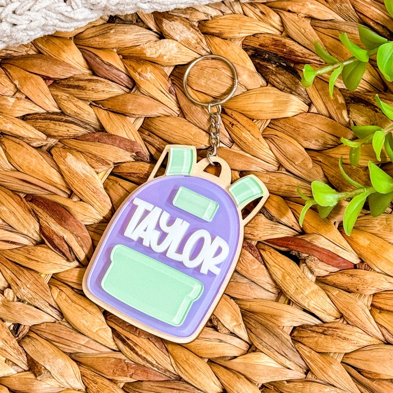 Personalized Backpack Tag Keychain SVG, Digital Download, Back to ...
