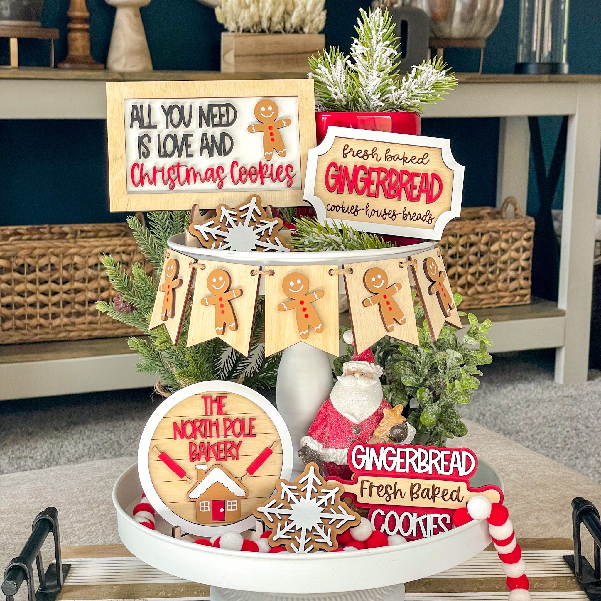 Gingerbread Tiered Tray SVG Christmas Christmas Cookies - Etsy