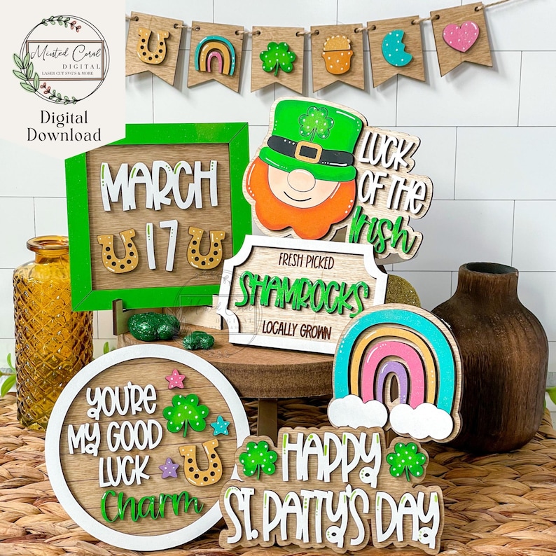 St Pattys Day Tiered Tray SVG, Digital Download, St Patricks Decor ...
