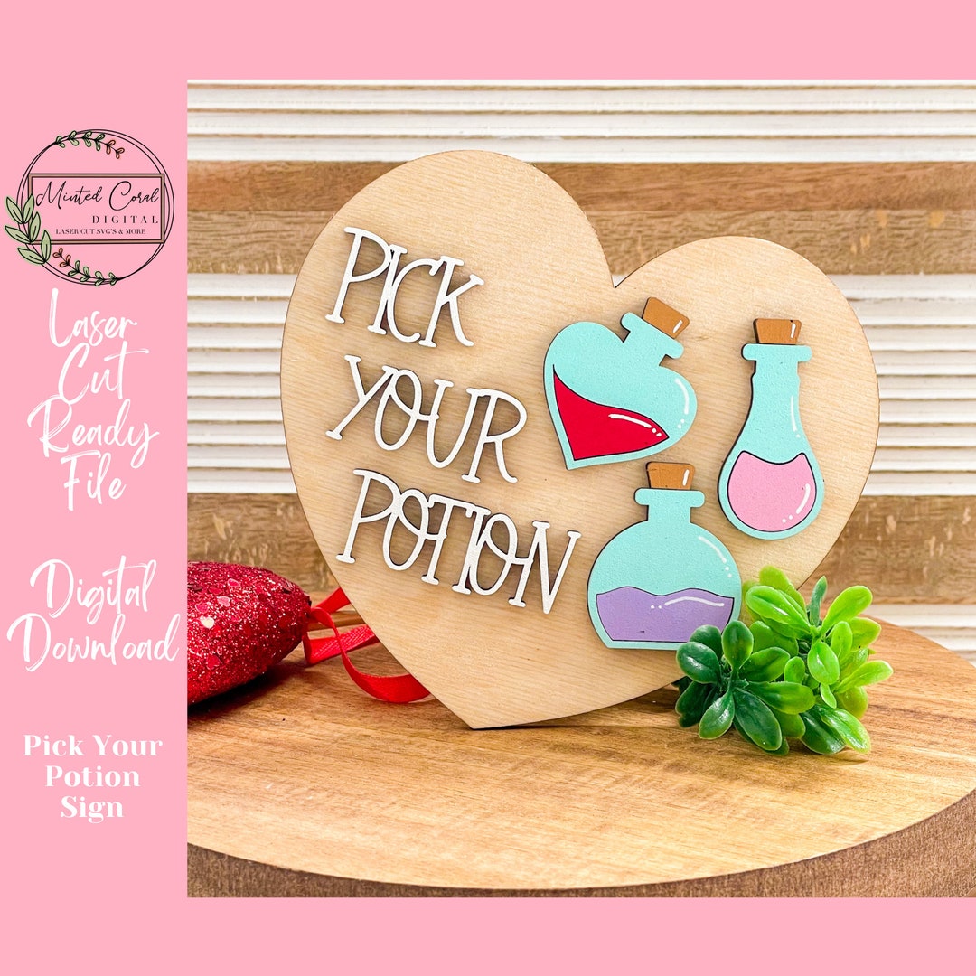 Valentines Day Sign, Pick Your Potion, Love Potion, Digital File, Love ...