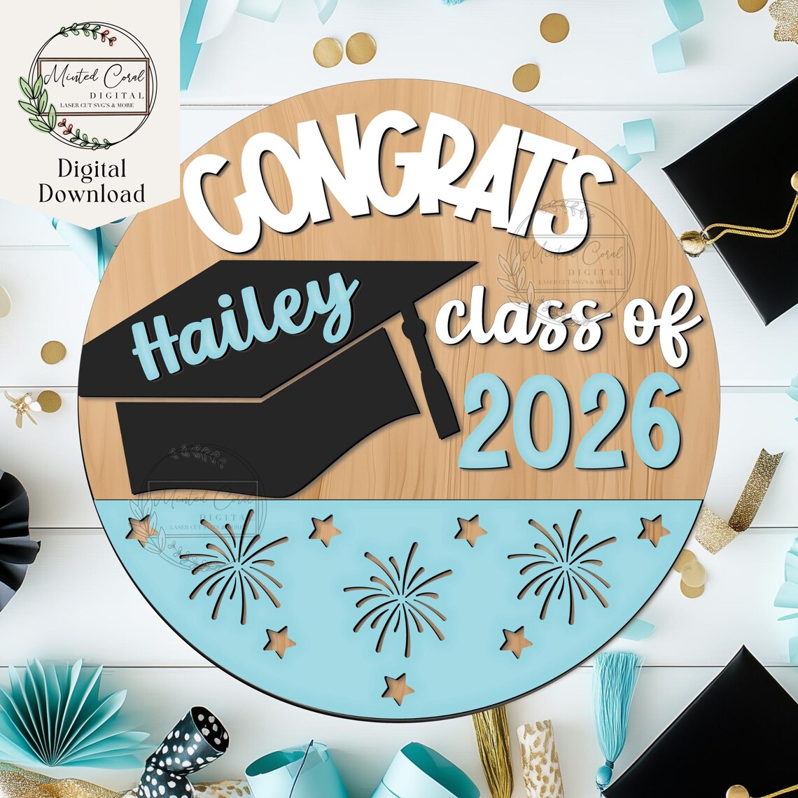 Graduation Sign SVG, Digital Download, Class of 2026 Door Hanger, Grad ...