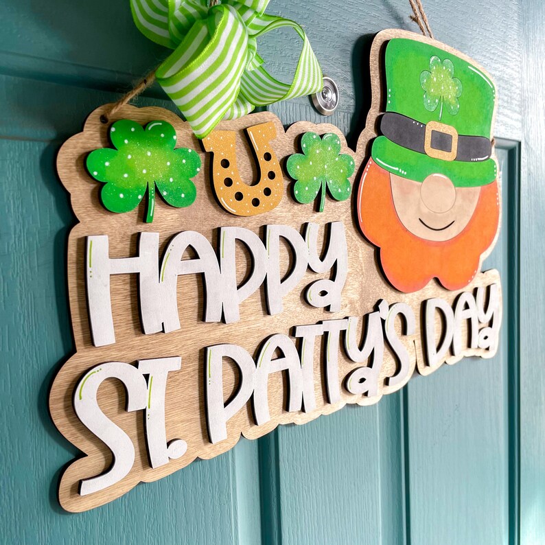 St Patricks Day Door Hanger SVG Digital File St Pattys - Etsy