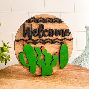 Cactus Door Hanger SVG, Digital File, Welcome Sign, Succulent, Cacti ...