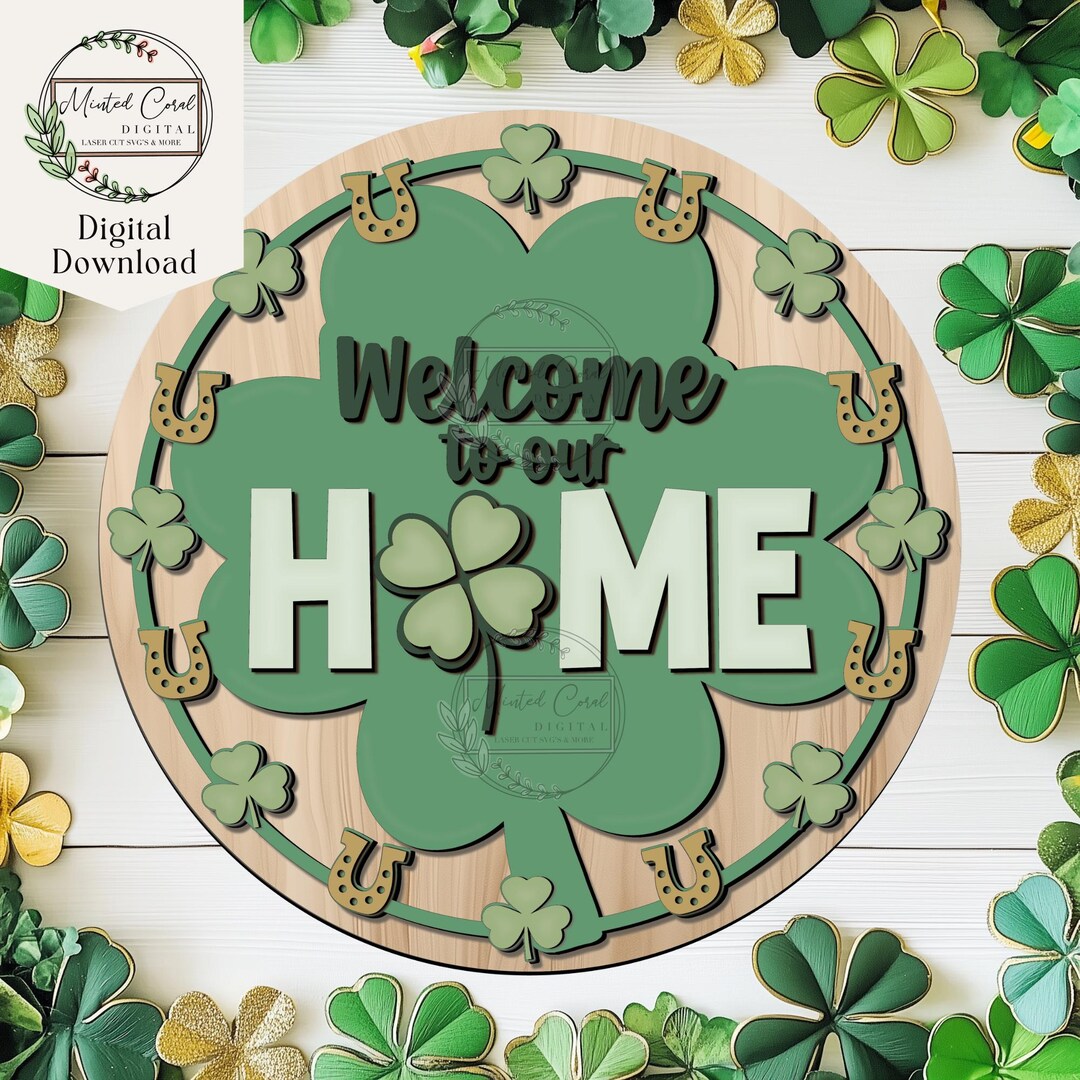 St. Patricks Day Welcome Sign SVG, Digital Download St. Pattys Day ...