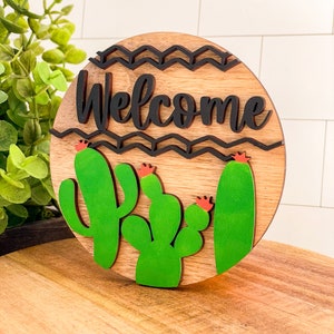 Cactus Door Hanger SVG, Digital File, Welcome Sign, Succulent, Cacti ...