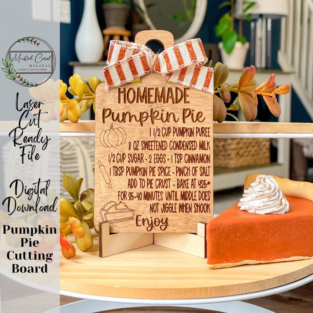 Pumpkin Pie Recipe Cutting Board SVG Digital File Fall SVG - Etsy