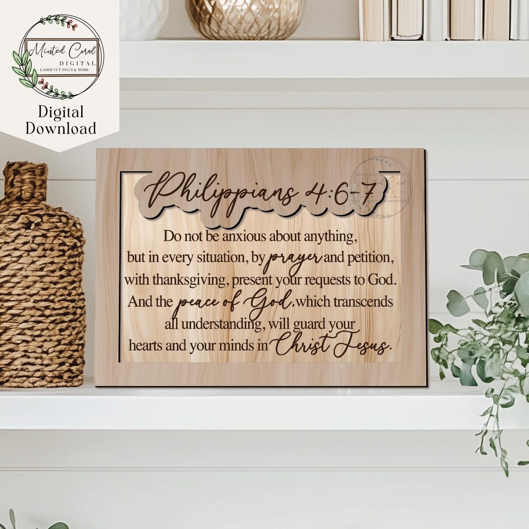 Philippians 4:6-7 Sign, Digital Download, Scripture Sign, Bible Verse ...