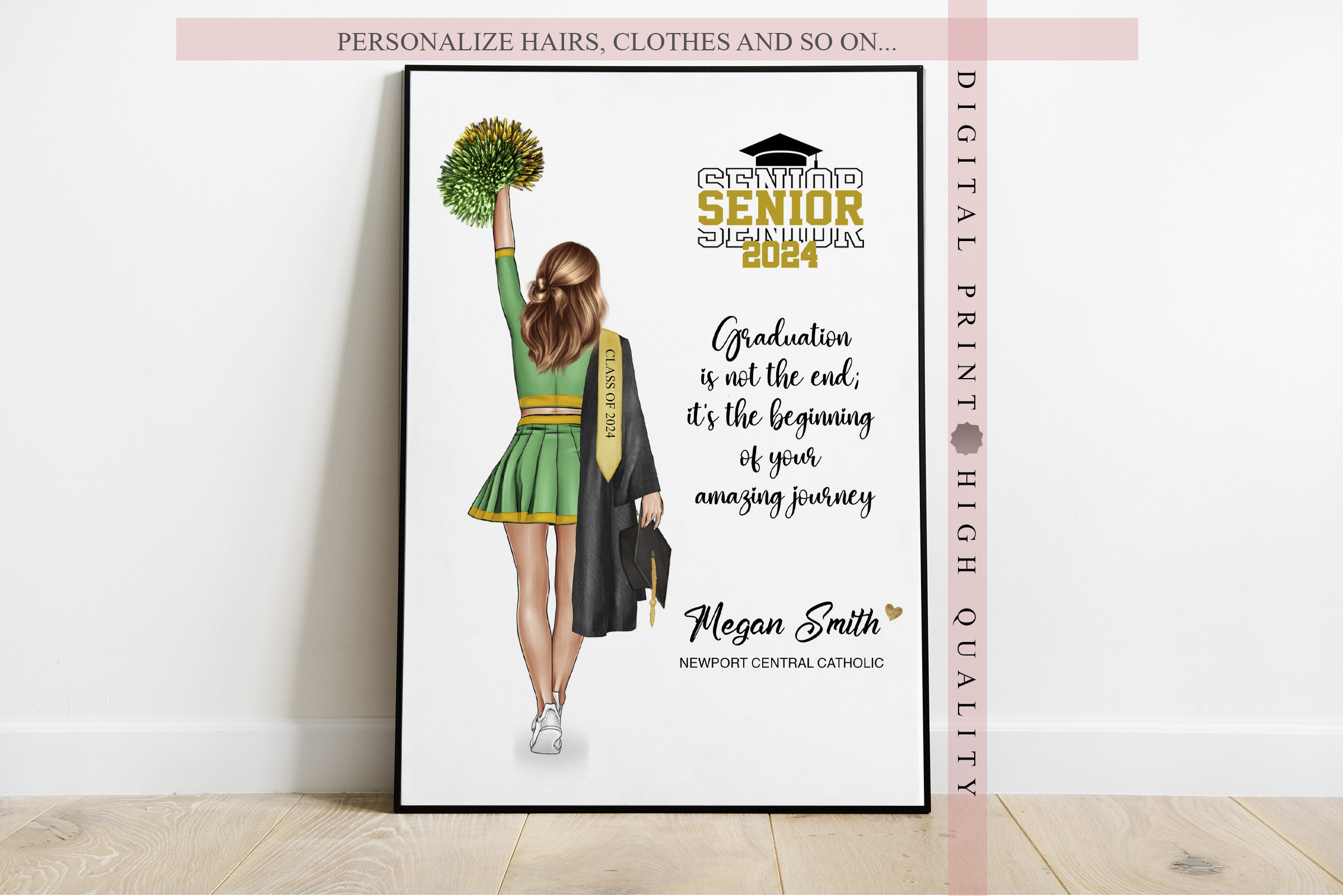 Senior Cheerleader Graduation Gift, Personalized Cheerleader ...