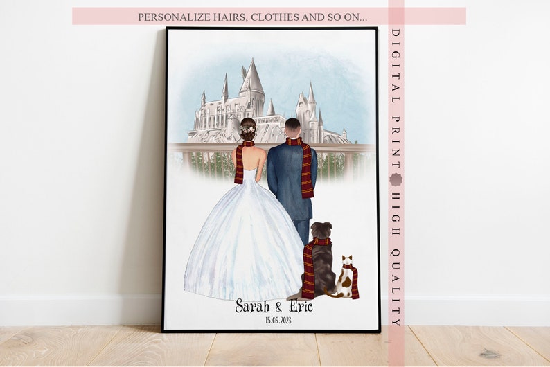Personalized Wizard Married Wedding With Pets Wizard Wedding and ...