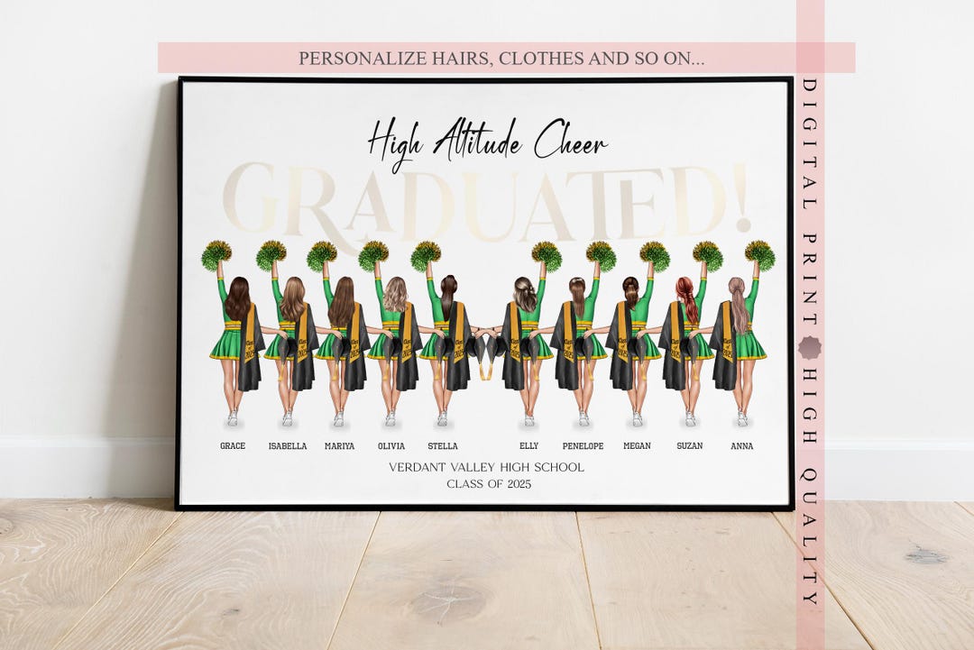 Personalized Cheerleader Graduation Print - Senior Night Gift - Lasti ...