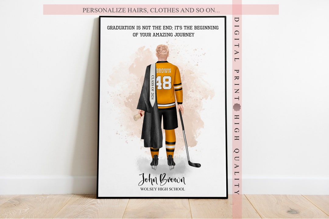 Personalized Hockey Graduation Men Print Celebrate the Achievements of ...