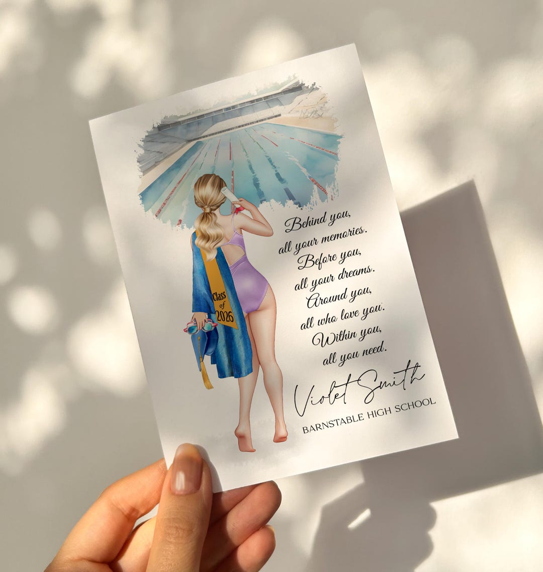 Personalized Swimmer Graduation Poster Class of 2026 | Custom Swim ...