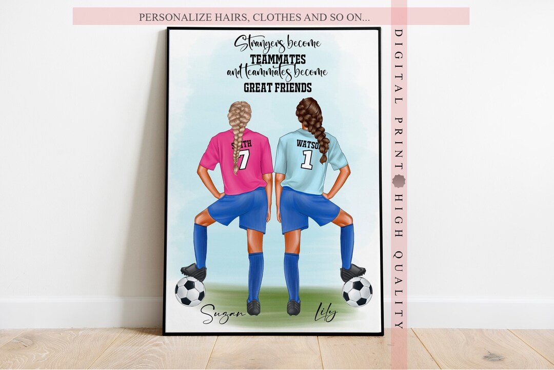 Personalized Soccer Bestie Print Custom Sports Art the Ultimate Gift ...