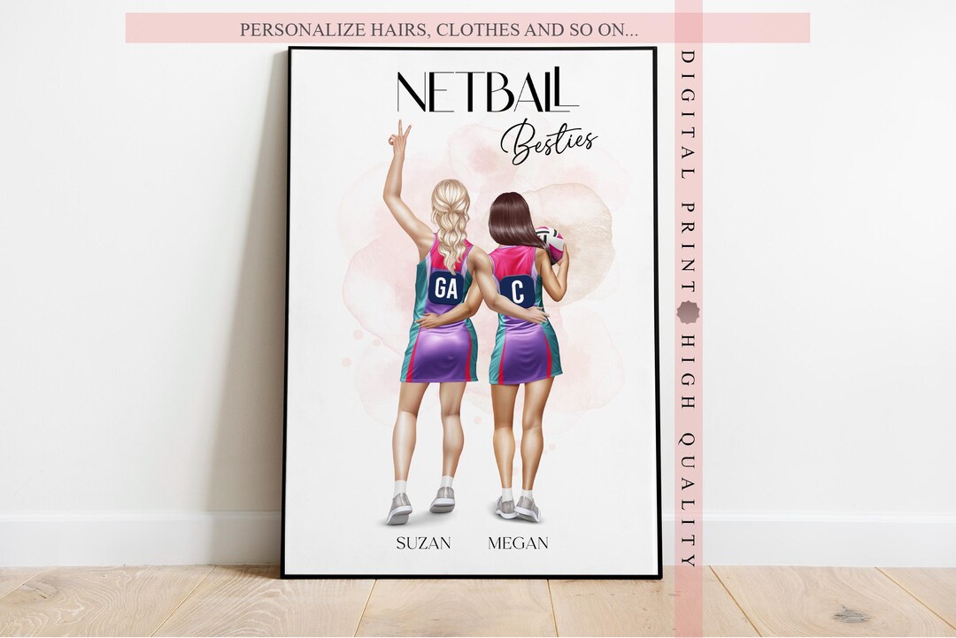 Personalized Netball Team Print Gift for Coach and Teammates Celebrate ...