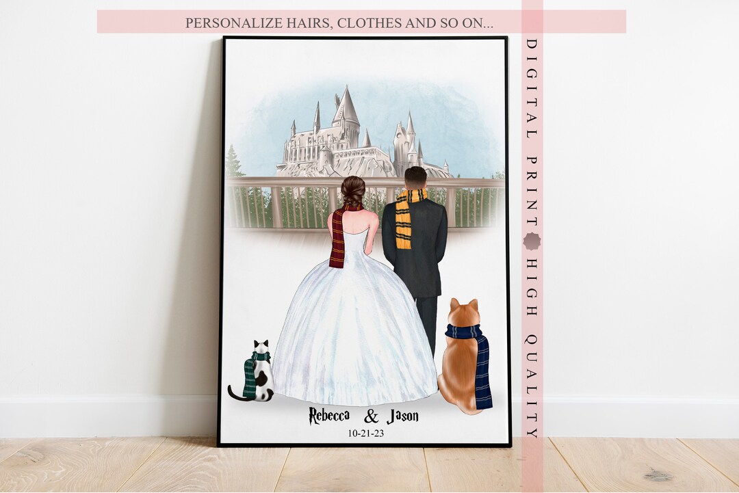 Personalized Wizard Married Wedding With Pets Wizard Wedding and ...