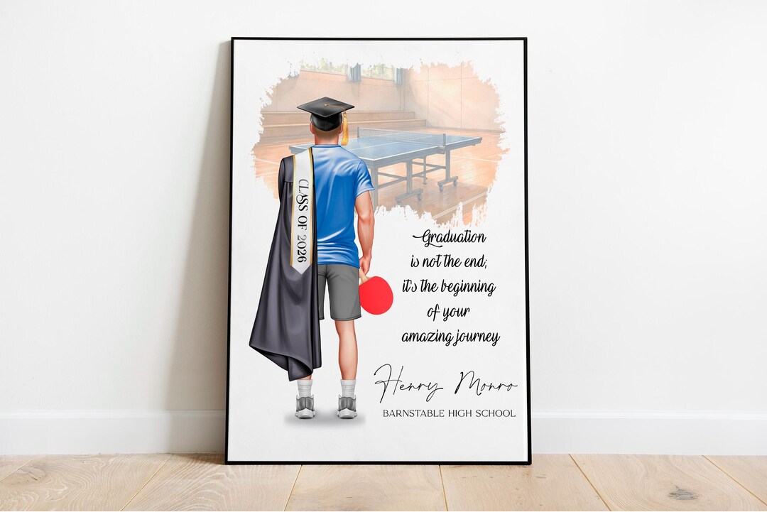Personalized Table Tennis Graduation Gift | Senior Athlete Portrait ...