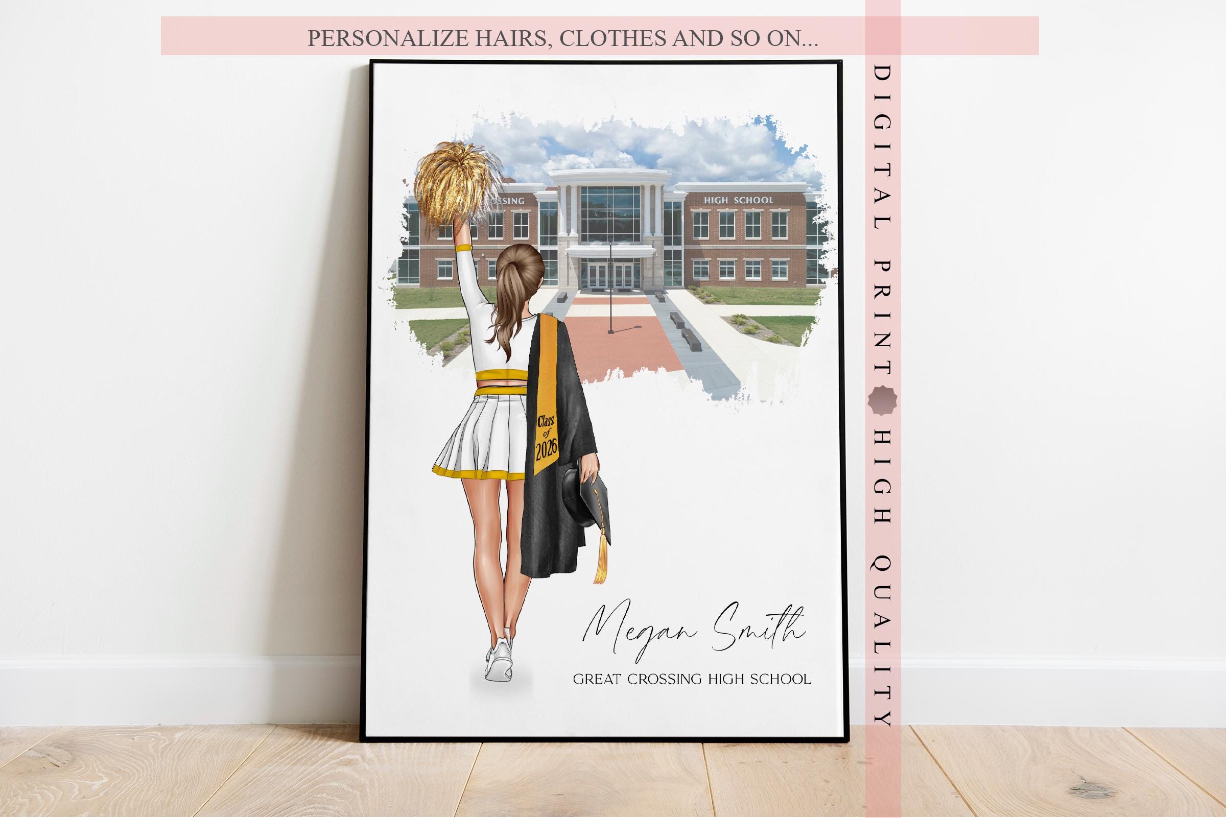 Senior Cheerleader Graduation Gift, Personalized Cheerleader ...