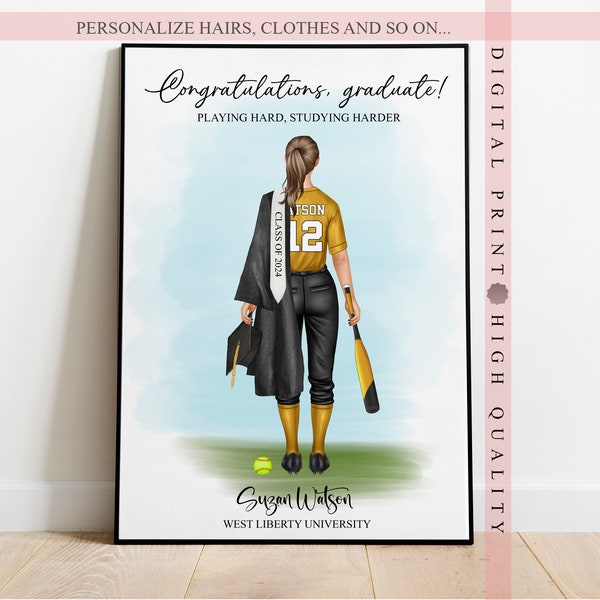 Graduation Card Softball Player - Etsy