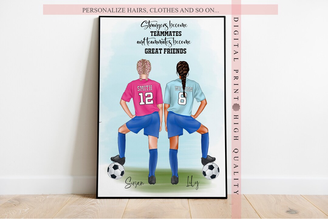 Personalized Soccer Bestie Print Custom Sports Art the Ultimate Gift ...