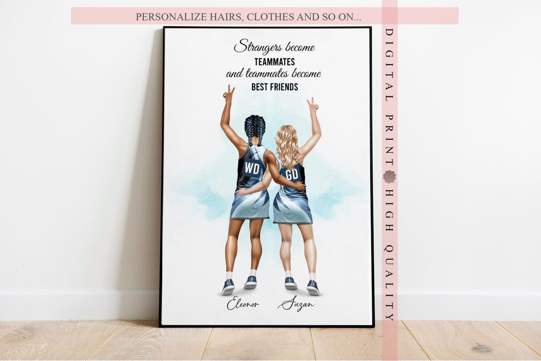 Personalized Netball Team Print - Gift Teammates - Celebrate Teamwork ...