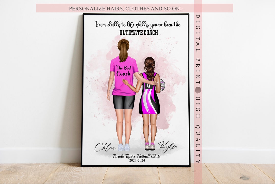Coach Gift Personalized Netball Print A Heartfelt Thank You to Our ...