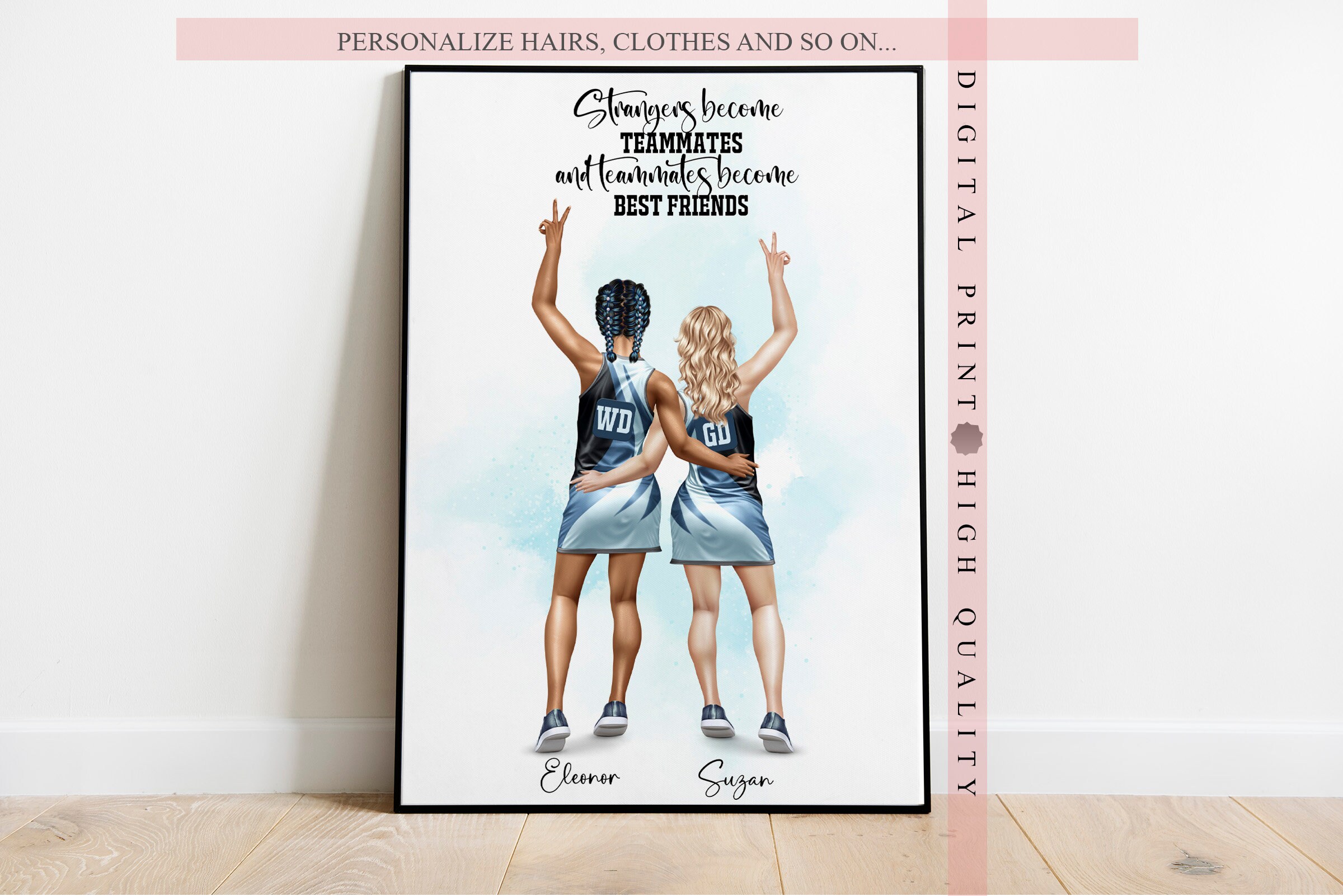 Personalized Netball Team Print Gift for Coach and Teammates Celebrate ...