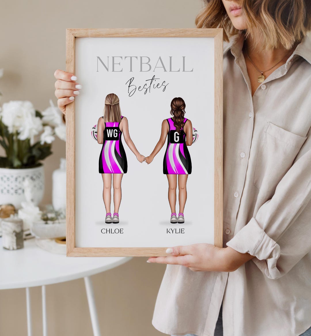 Netball Besties Custom Print – Celebrate Your Bond as Teammates ...