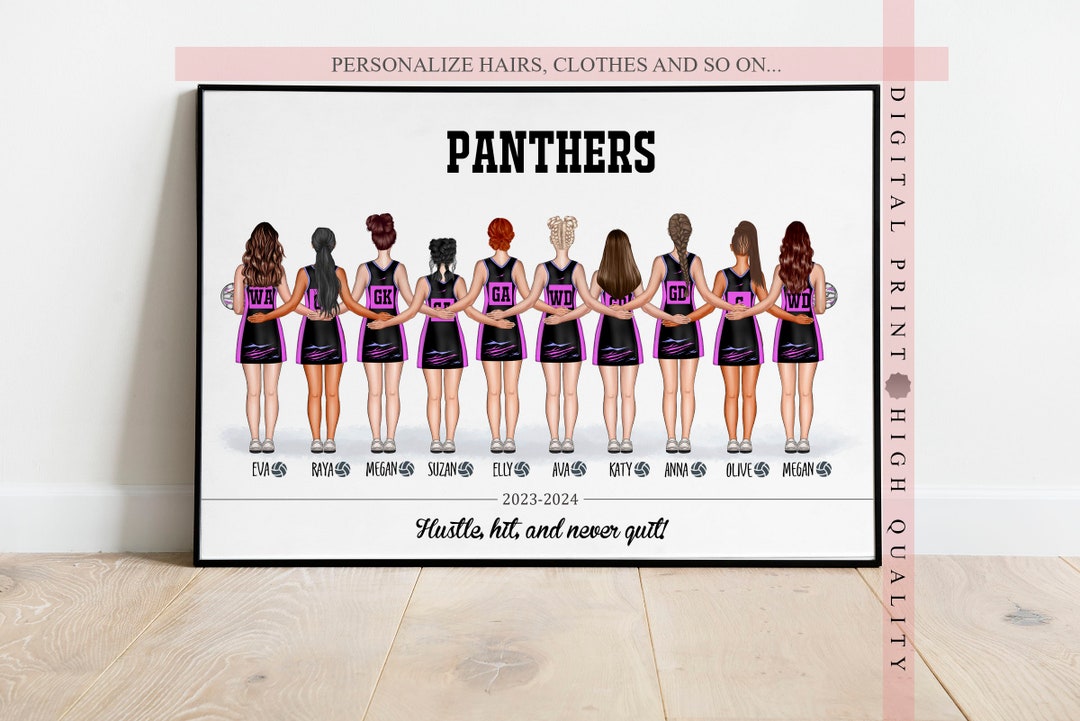 Personalized Netball Team Print Celebrate Teamwork and - Etsy