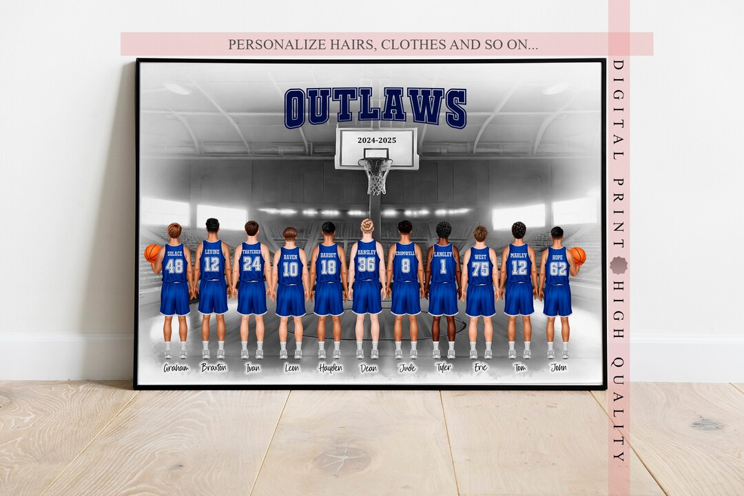 Personalized Basketball Men's Team Print Elevate Team Spirit With ...