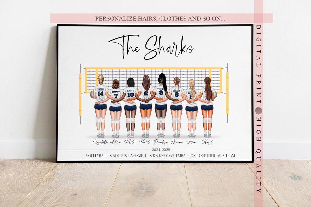 Personalized Volleyball Graduation Print - Celebrate Your Team's ...