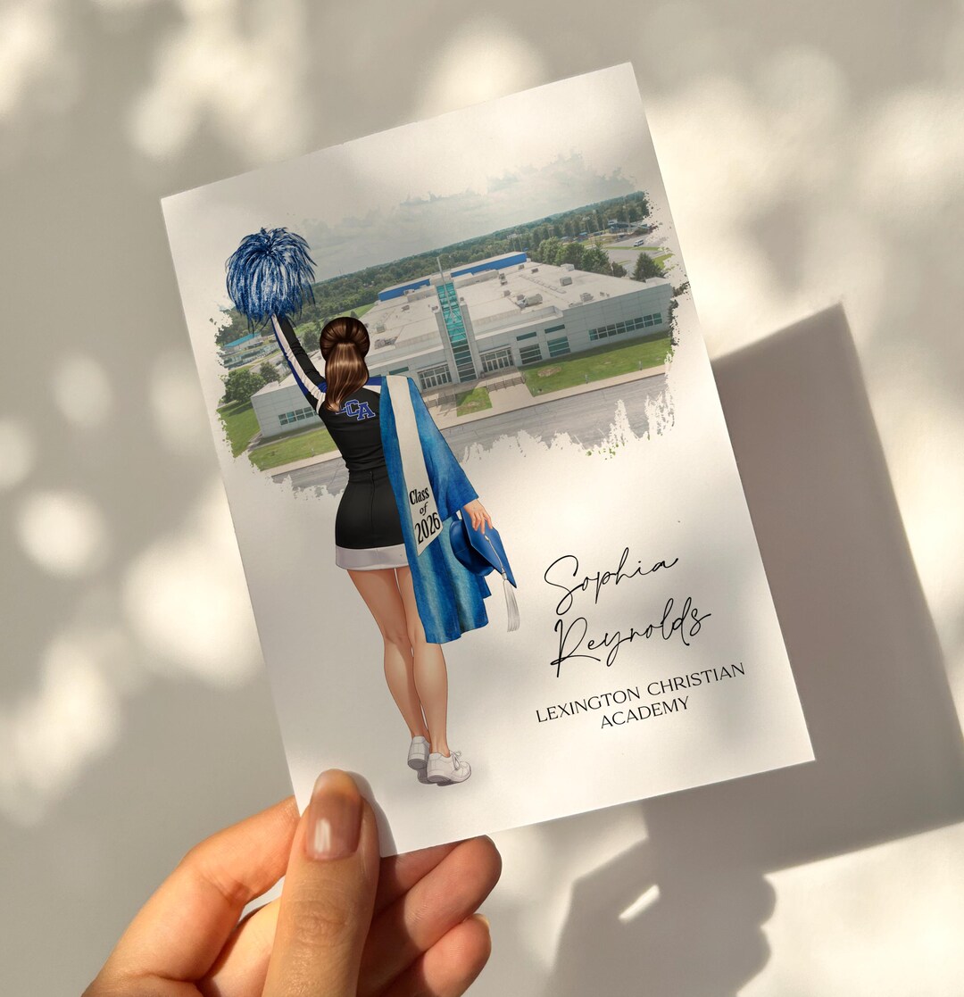 Personalized Cheerleader Graduation Print, Custom Senior Gift (digital ...