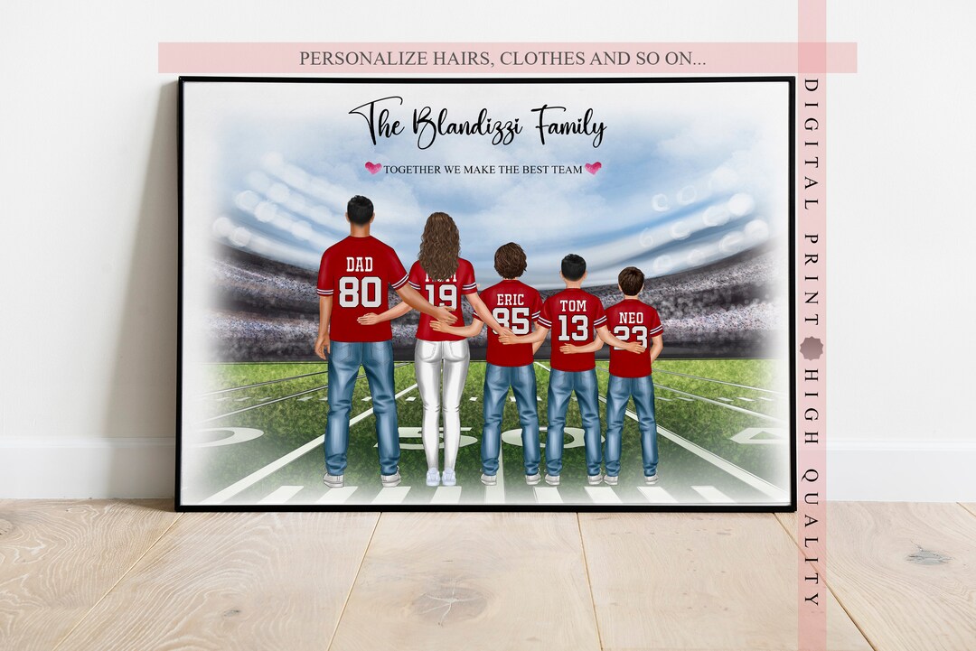 Personalised American Football Family Dad Gift Fathers Day Gift ...
