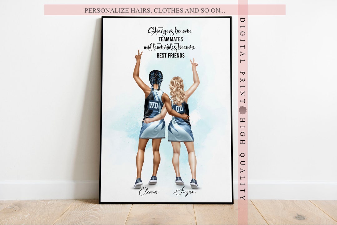 Personalized Netball Team Print - Gift Teammates - Celebrate Teamwork ...