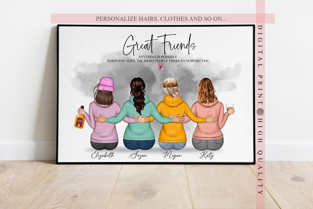 Personalized Girls Gift, Gift for Group of Friends, Customize Your ...