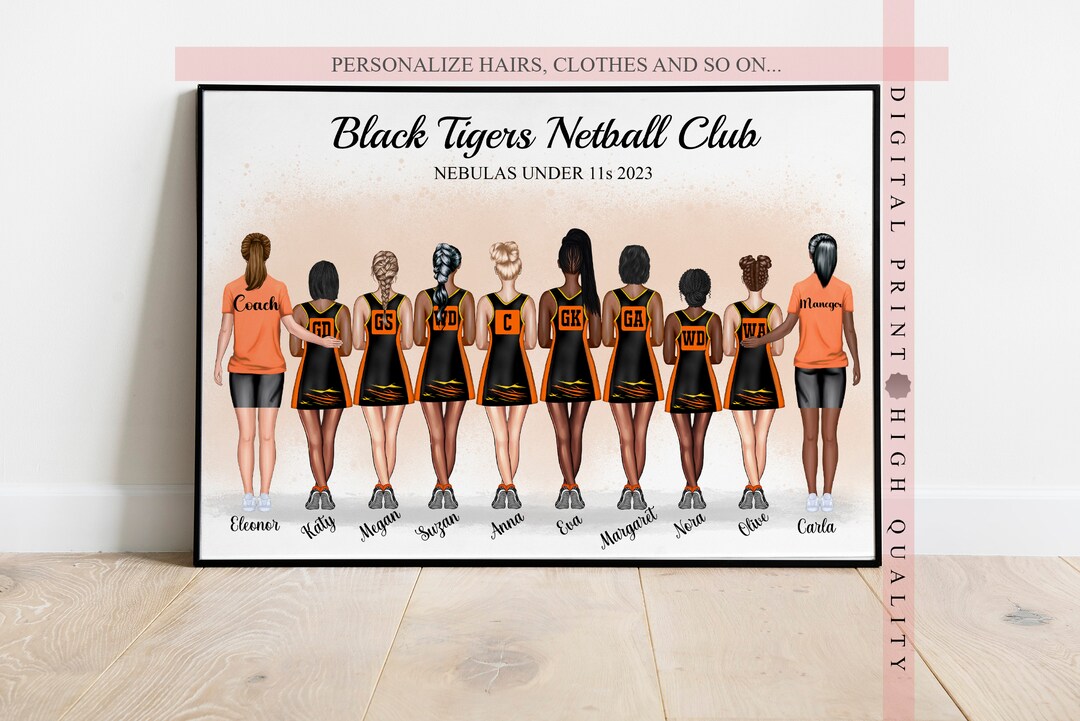 Personalized Netball Team Print Gift for Coach and Teammates - Etsy ...