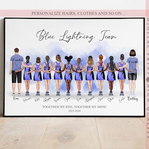 Personalized Netball Team Print Gift for Coach and Teammates Celebrate ...