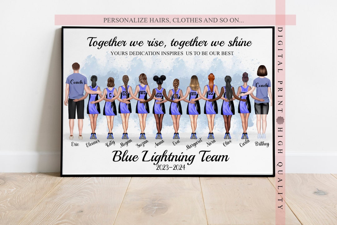 Personalized Netball Team Print Gift for Coach and Teammates - Etsy