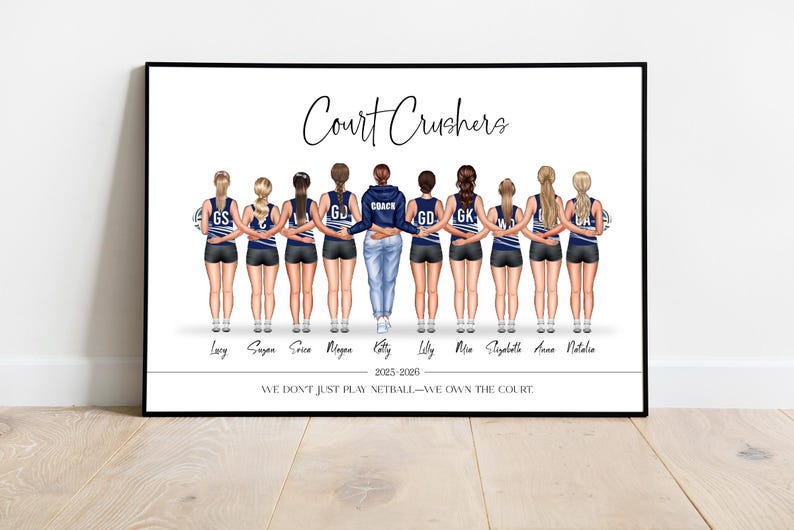Personalized Netball Team Print – Custom Gift for Coach & Teammates ...