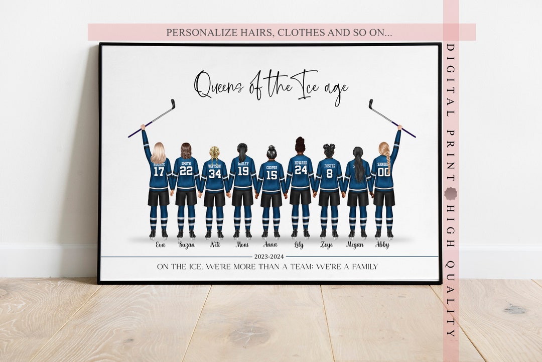 Personalized Girl Hockey Team Print - Celebrate the Strength of ...